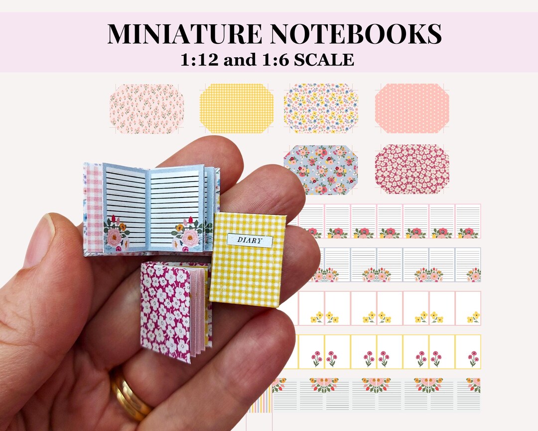 Printable Miniature Notebooks With Pages, 6 Designs - Etsy