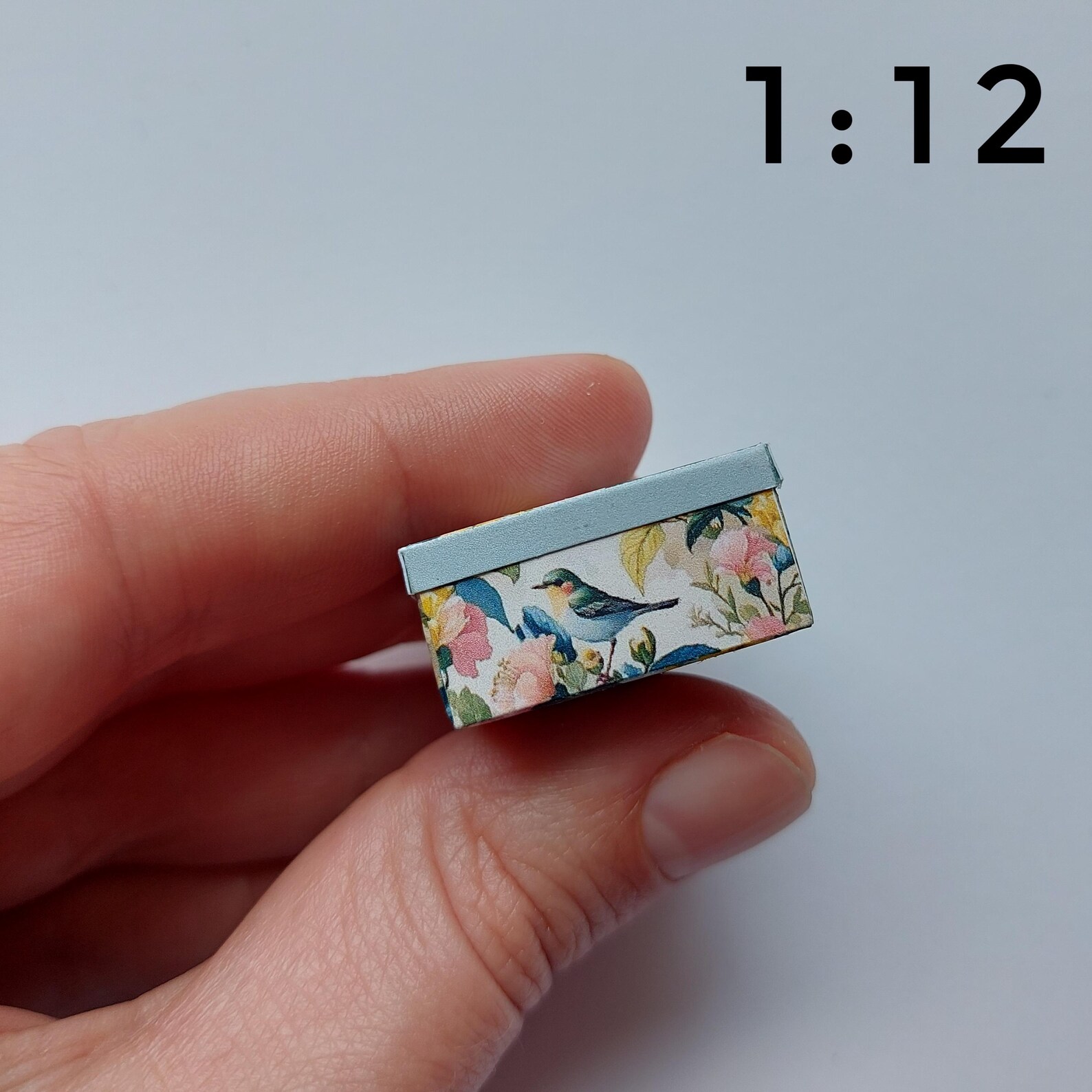 Bird Pattern Dollhouse Miniature Storage Boxes, 12th and 6th Scale ...