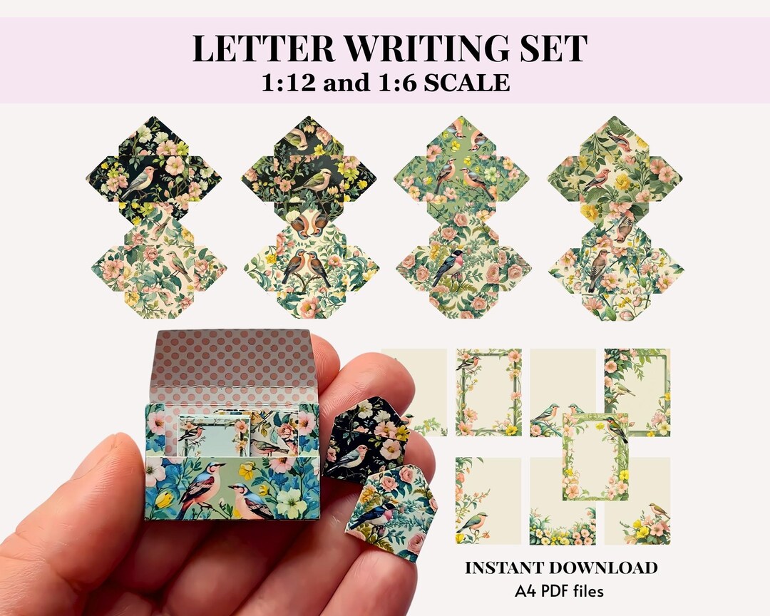 Letter Writing Set With Envelopes and Writing Paper- Dollhouse ...