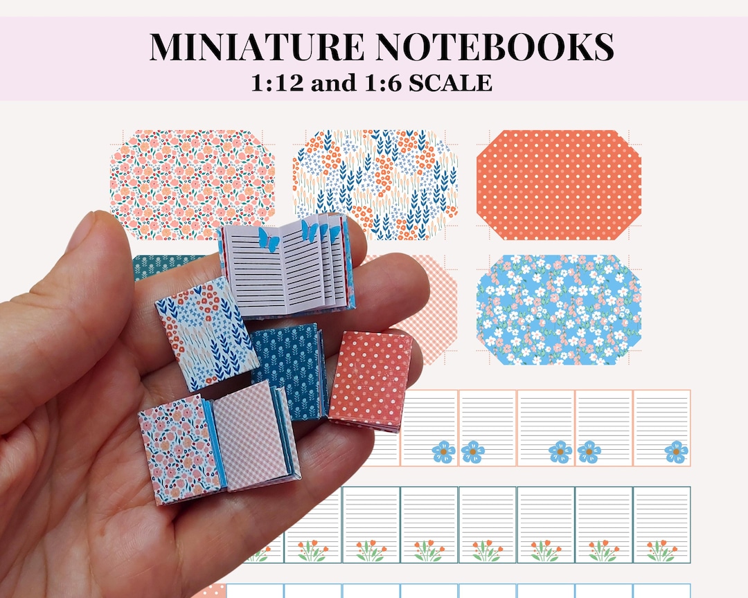 Printable Miniature Notebooks With Pages, 6 Designs - Etsy