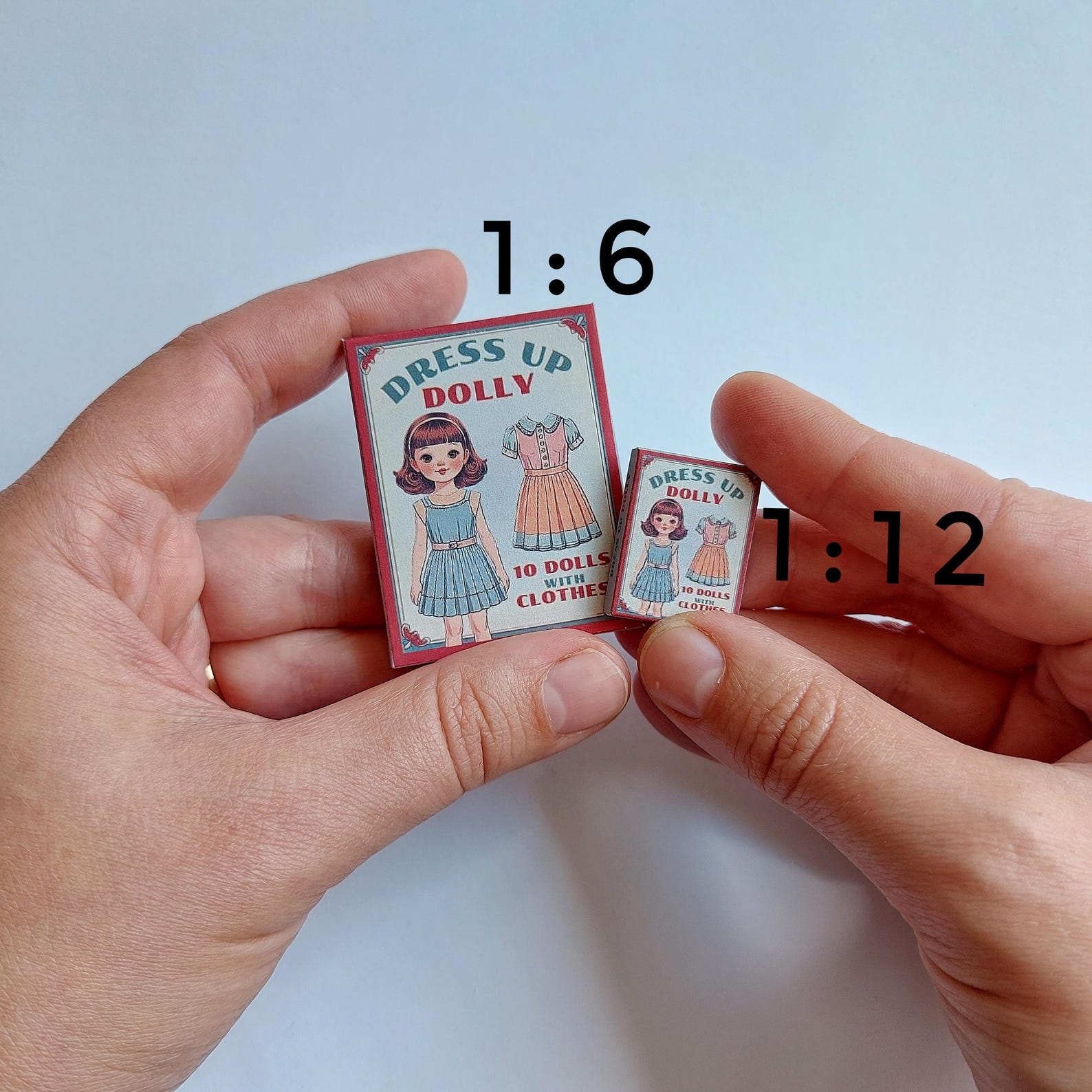 10 PAPER DOLLS With Clothes and Folder, Printable Dollhouse Miniature ...