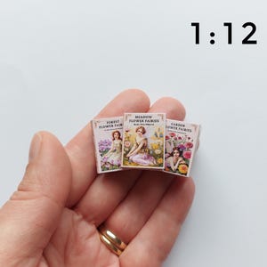 3 Printable Dollhouse Miniature Flower Fairy Books With Pages, 12th and ...