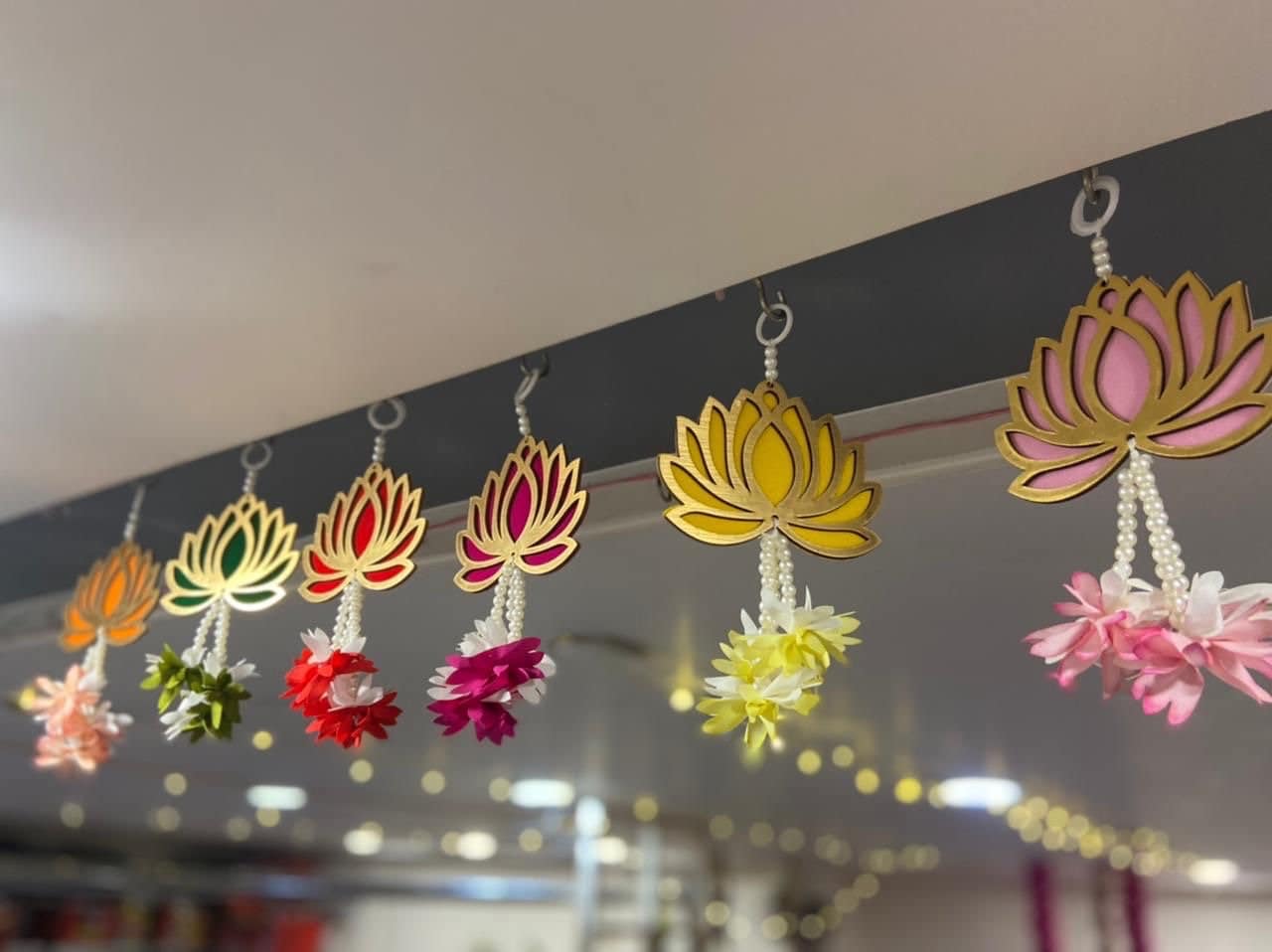 JC Lotus Pink Decor Hanging - Set of 4 - Etsy