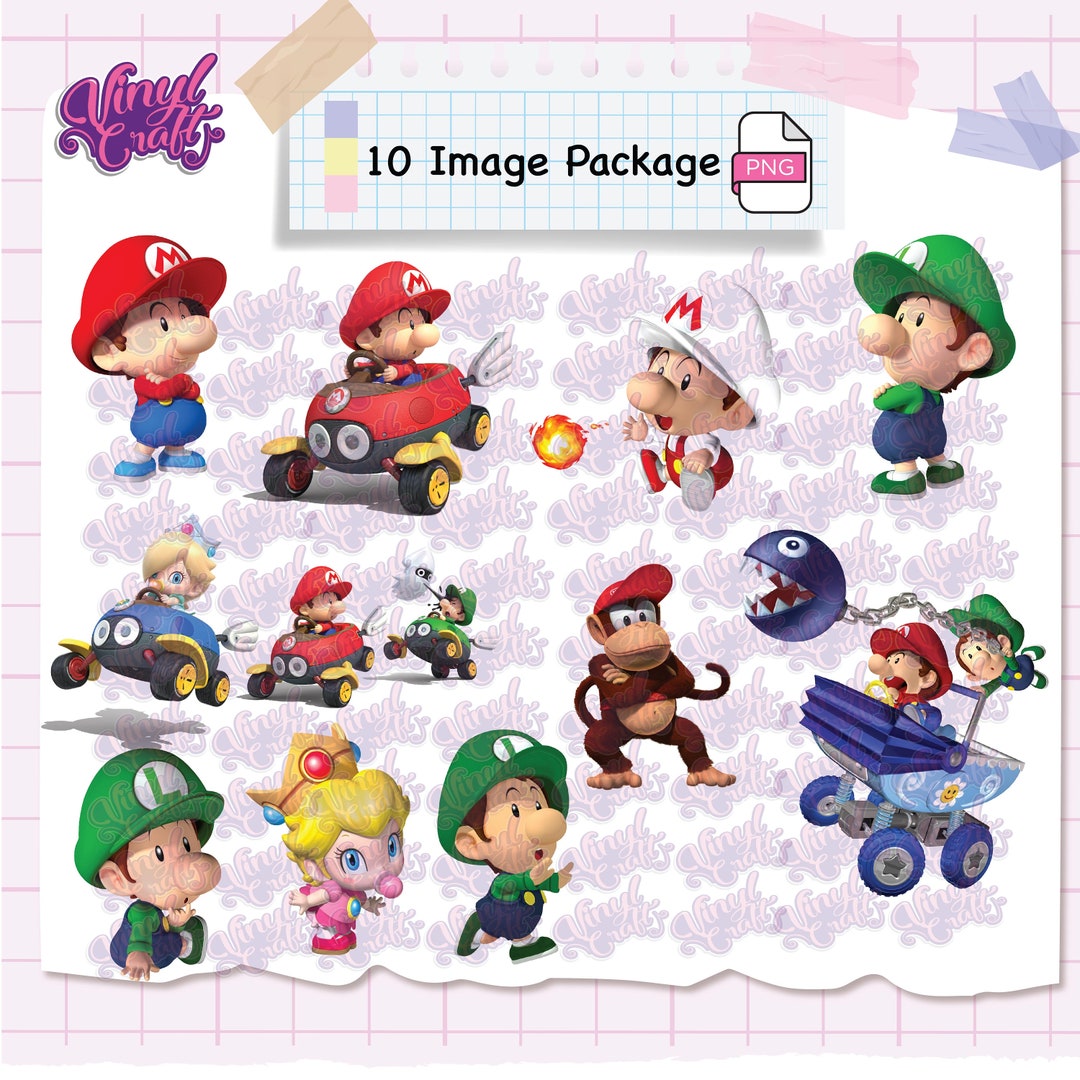 Pack 10 Png Images, Bebe Mario, Sublimation Designs, Clipart, Digital ...