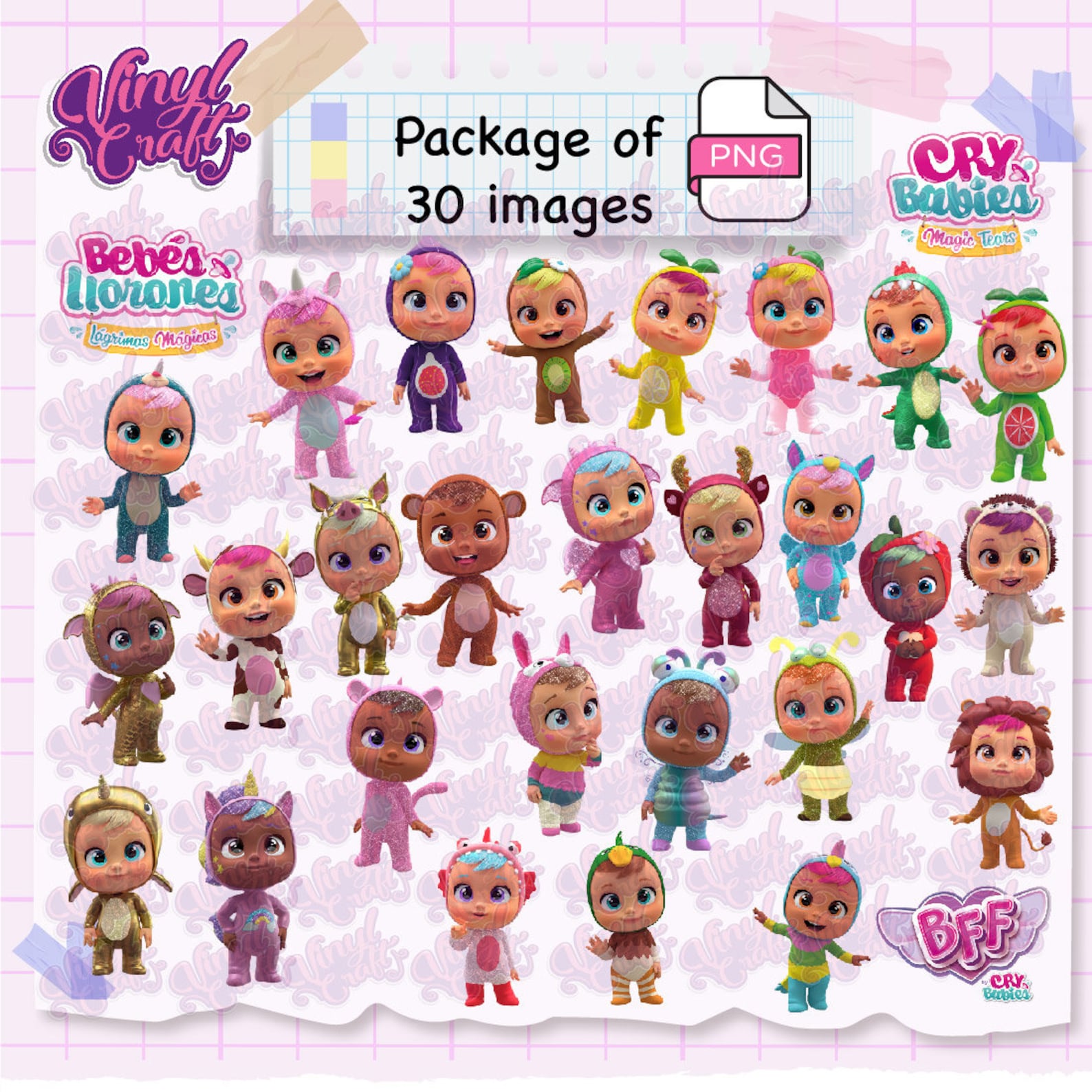 Pack of 30 Images in PNG Format Cry Babies Digital Stickers - Etsy