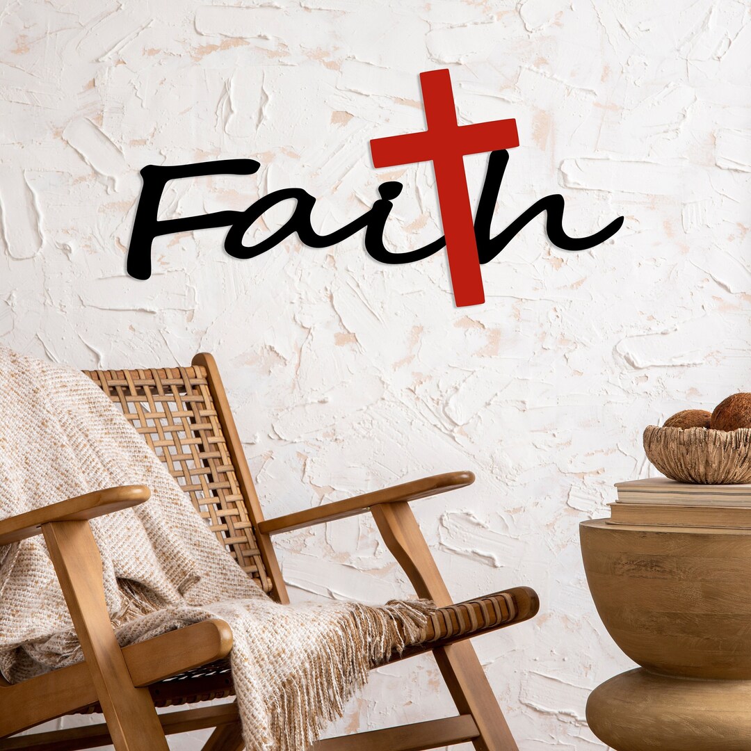 Faith Metal Wall Decor, Religious Word Wall Decor, Faith Metal Word ...