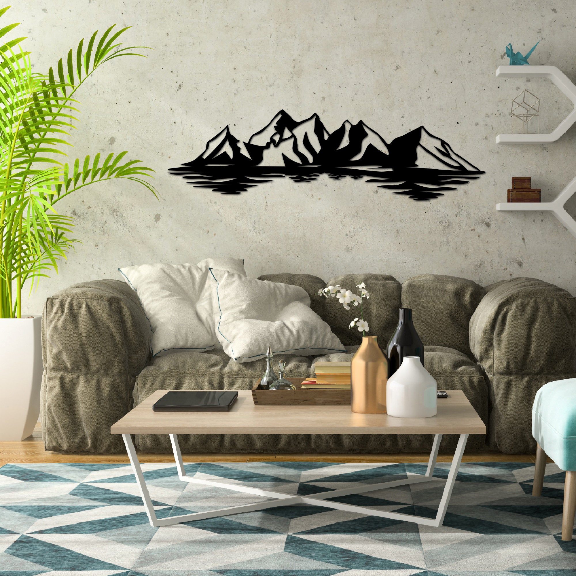 Gold Mountain Metal Wall Decor Landscape Metal Wall Art - Etsy