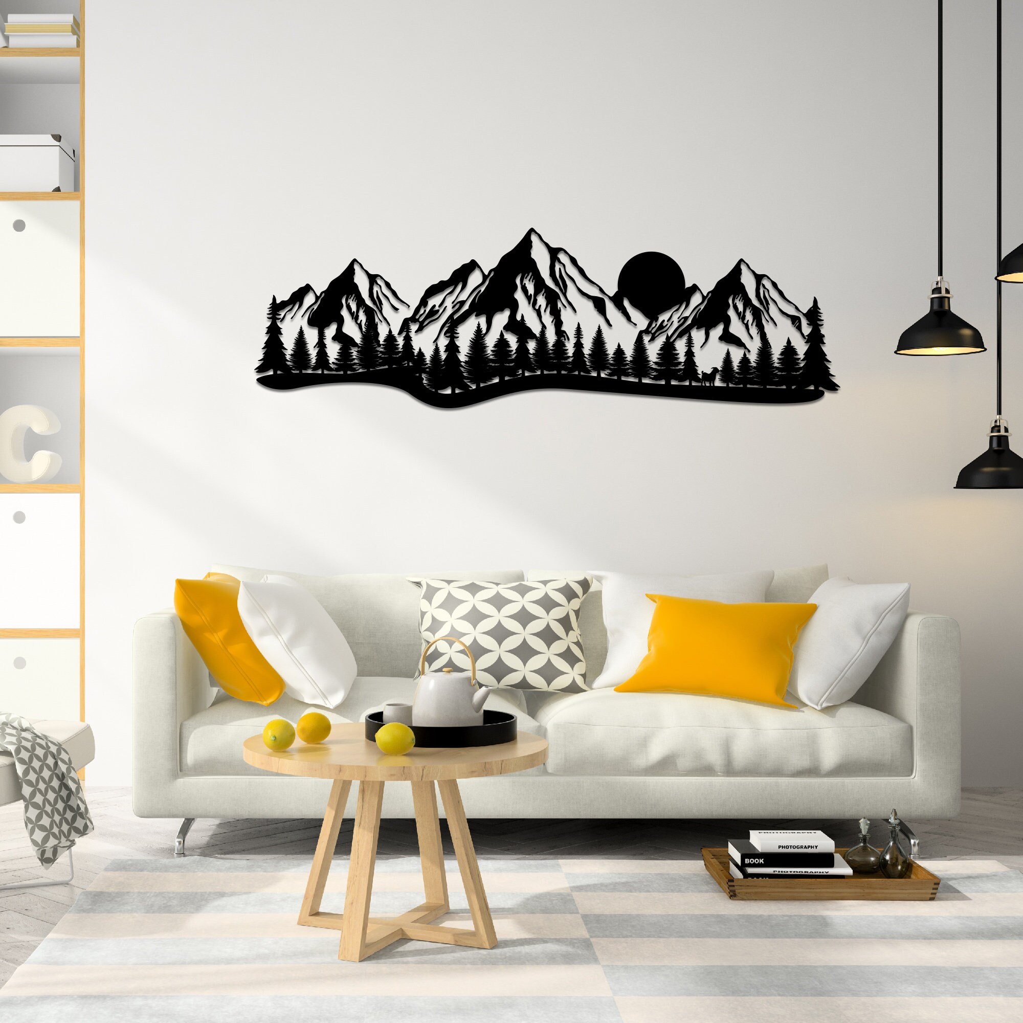 Mountain Metal Wall Decor Landscape Mountain Art Metal Wall | Etsy