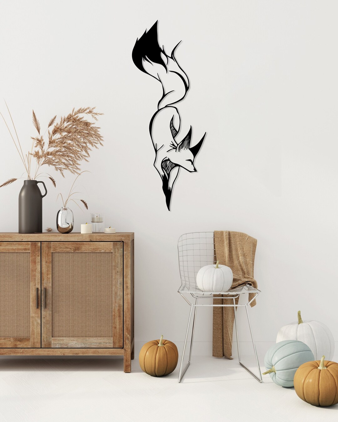 Fox Metal Wall Art, Metal Geometric Fox Wall Decor, Animal Wall Art ...