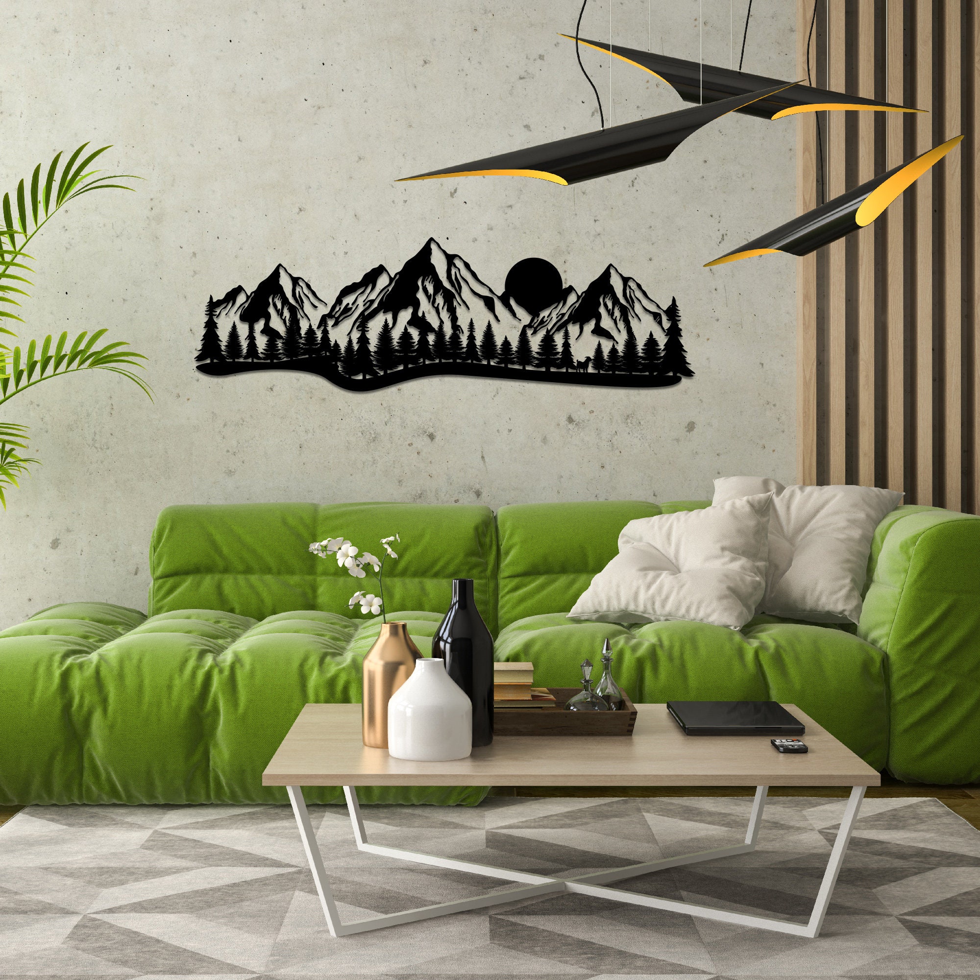 Mountain Metal Wall Decor Landscape Mountain Art Metal Wall | Etsy