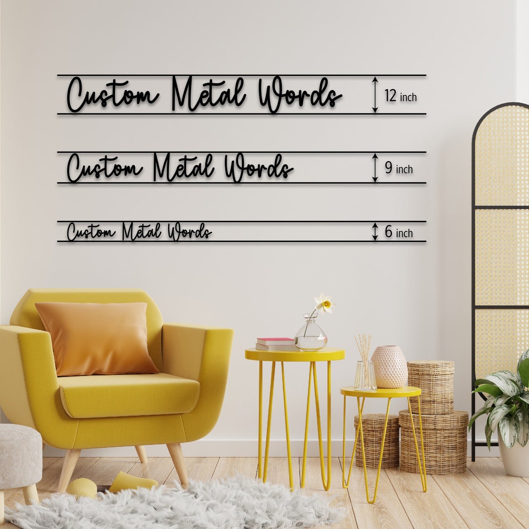 Custom Metal Words, Your Custom Text, Custom Name Script Metal Sign ...