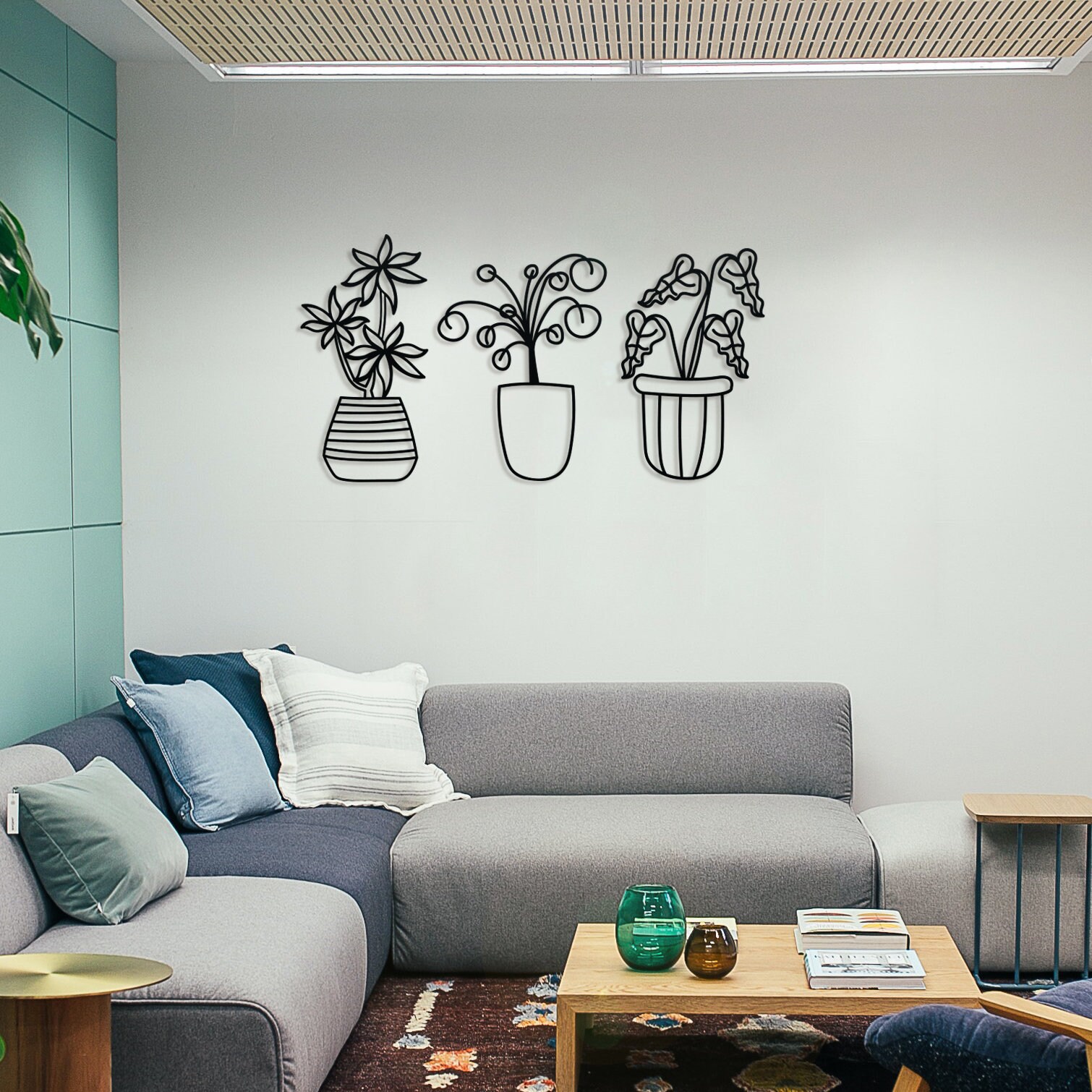 3 Pieces Metal Spring Flower Wall Decorflower in Vase Metal - Etsy