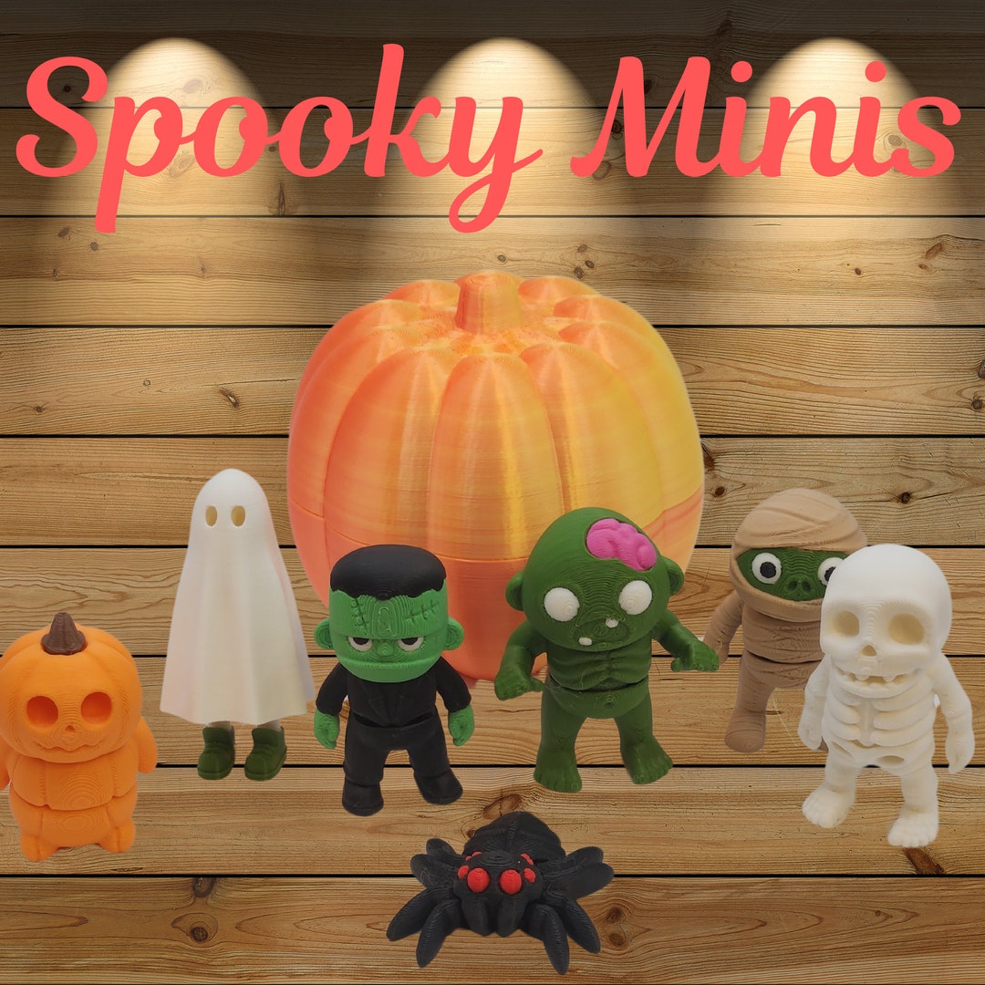 Halloween Mini Animal Pack Monster Toys Including Ghost, Skeleton ...