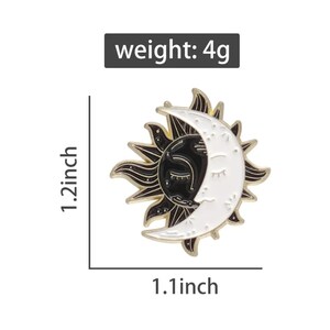 Sun and Moon Enamel Pin. Lapel Badges. Funny Brooch. - Etsy