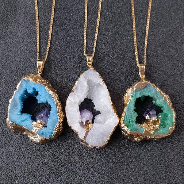 Geode Necklace - Etsy