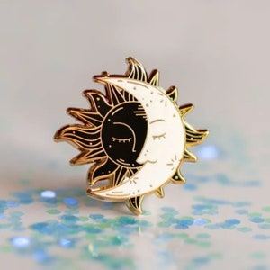 Sun and Moon Enamel Pin. Lapel Badges. Funny Brooch. - Etsy