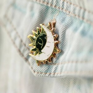 Sun and Moon Enamel Pin. Lapel Badges. Funny Brooch. - Etsy