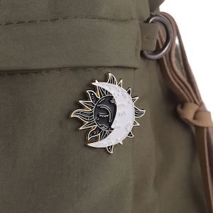 Sun and Moon Enamel Pin. Lapel Badges. Funny Brooch. - Etsy