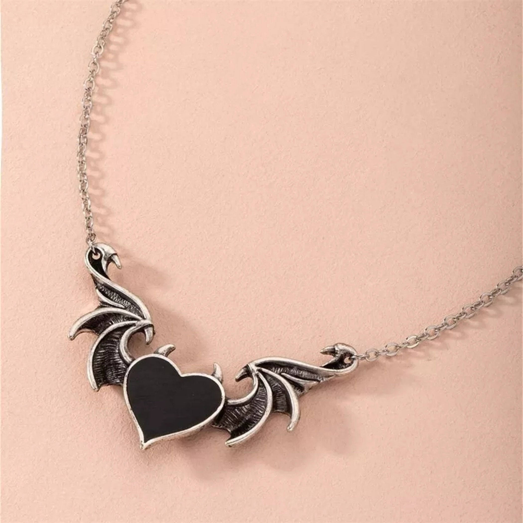 Heart Devil Pendant With Wings