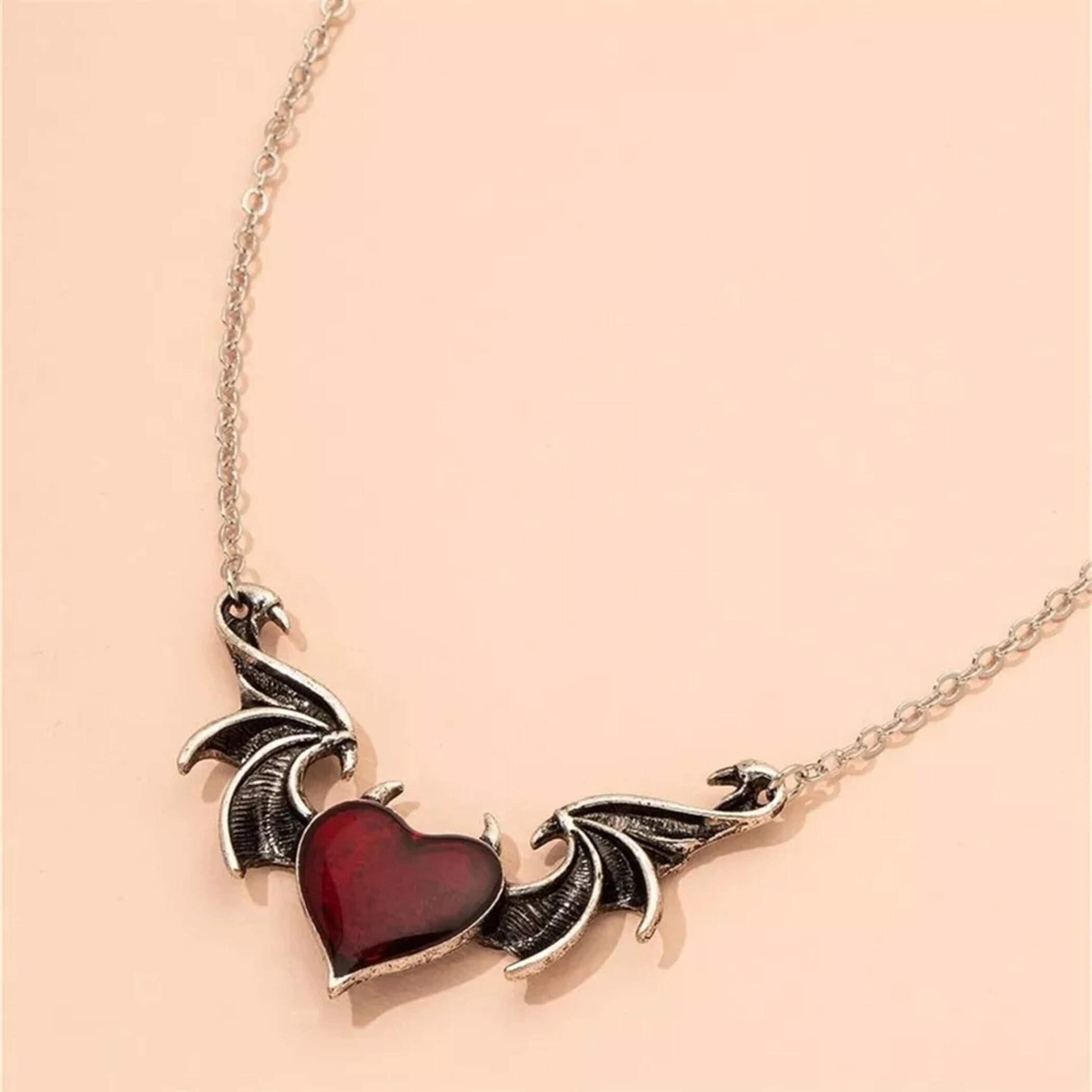 Heart Devil Pendant With Wings