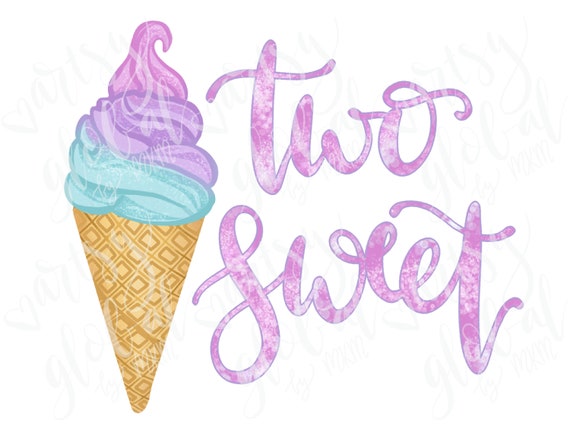 Two Sweet 2nd Birthday Ice Cream Clip Art 2nd Birthday Ice - Etsy