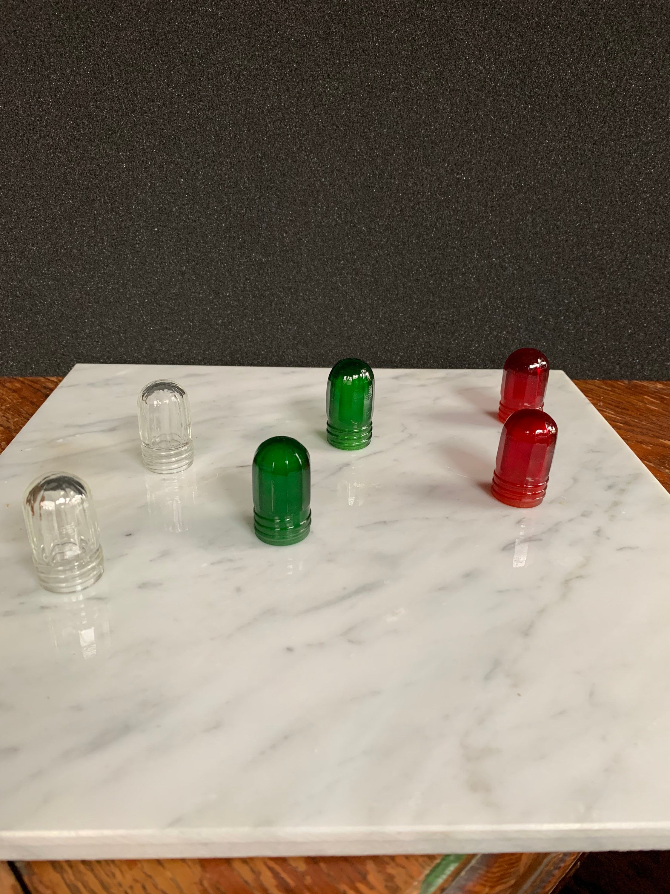 Vintage Control Panel Pilot Indicator Lamp Cover Bulbs/ Colored Glass ...