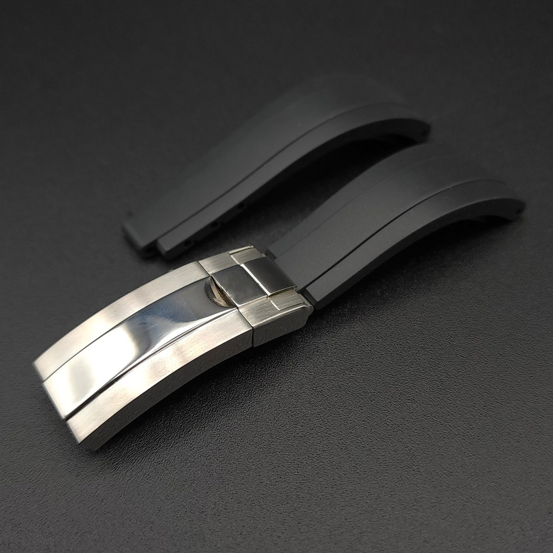 20MM/21MM NON-CURVED Silicone Rubber Band Diver Strap W/flip - Etsy Canada
