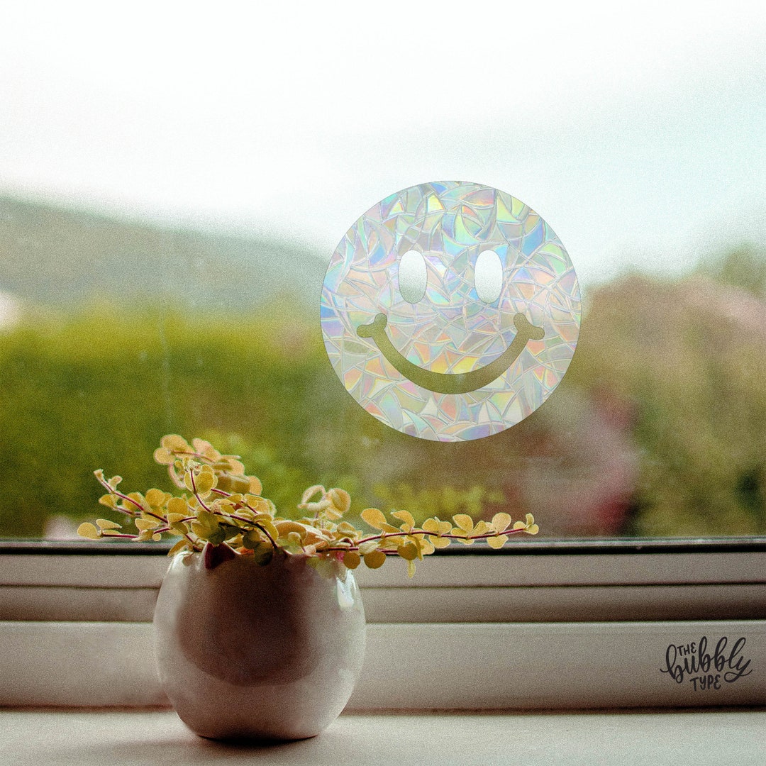 Smiley Face - Sun Catcher Window Decals - Rainbow Maker Glass Sticker ...