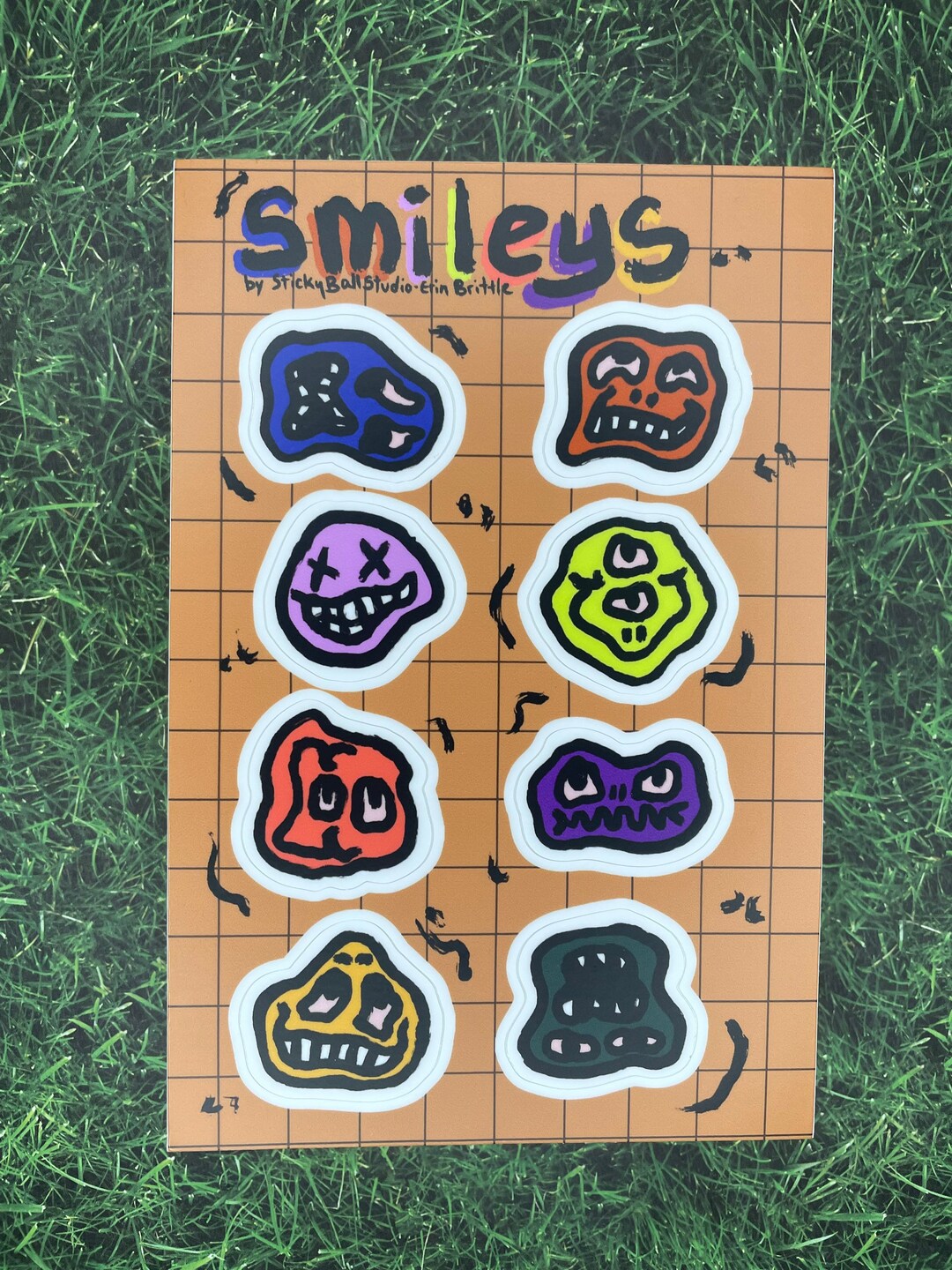 Smileys Sticker Sheet // Happy Face Planner Stickers Journal Budo ...