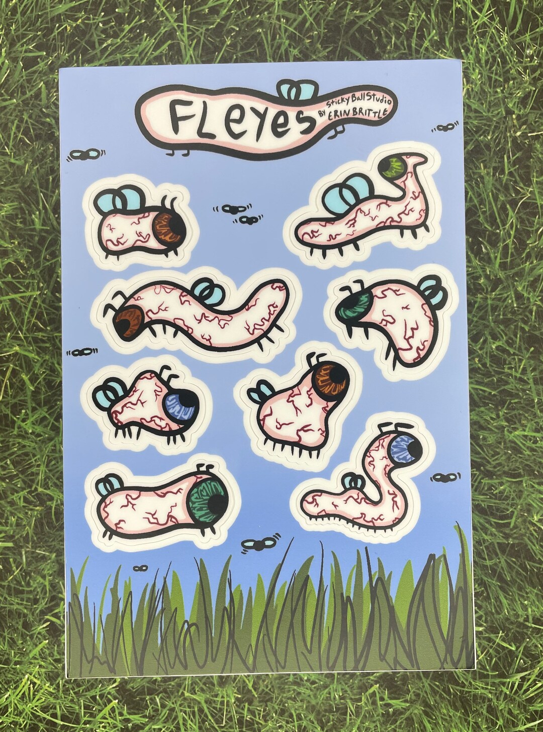 Fleyes Sticker Sheet // Waterproof Fly Eyes Eyeball Sticker Sheet Funny ...