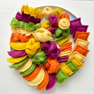 Felt Pasta Set: Pretend Play Kitchen Food, Montessori Toys, Gift for ...