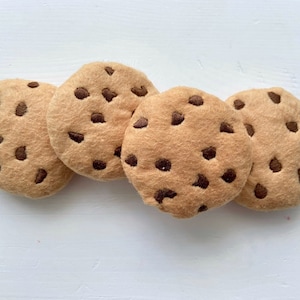 Felt Chocolate Chip Cookies: Pretend Play Kitchen Food, Montessori Toys ...
