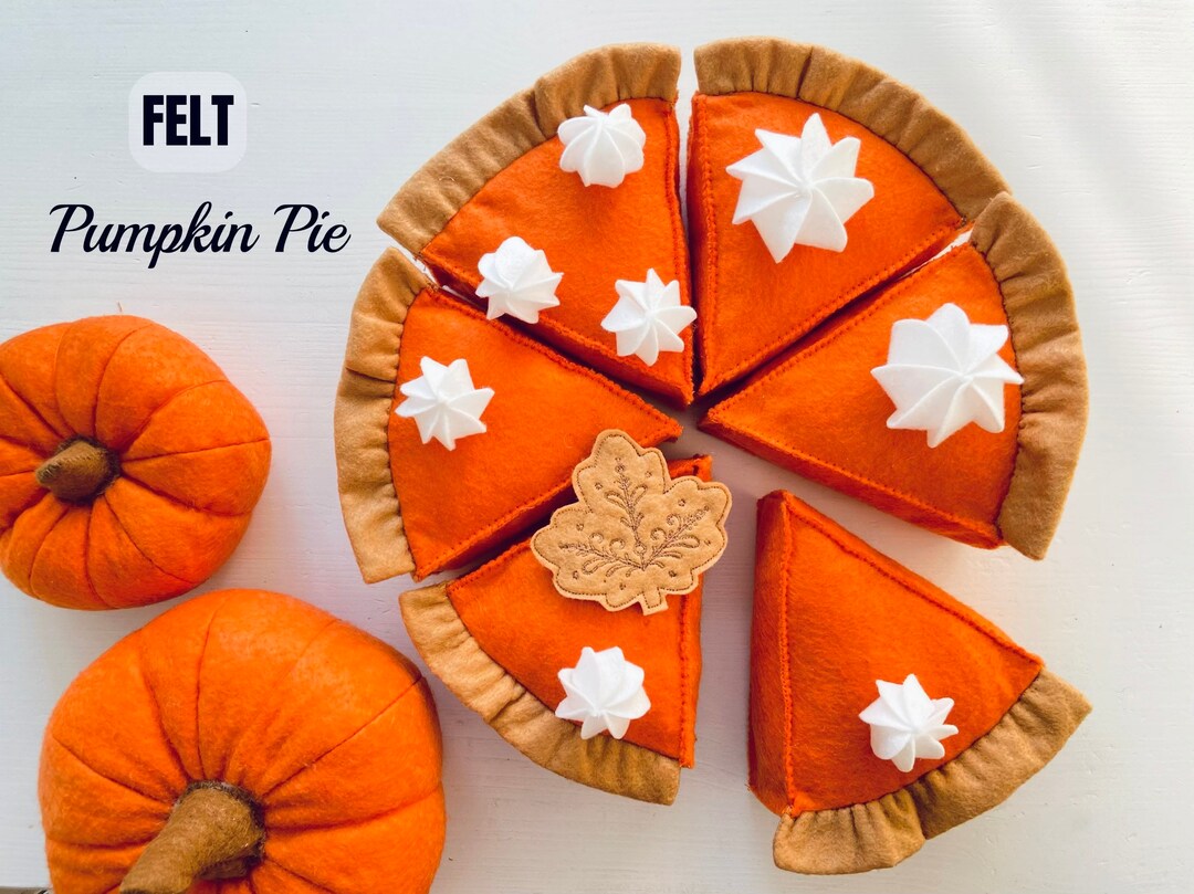 Felt Pumpkin Pie Pretend Play Plush Toy Kids Play Kitchen Food Cooking ...