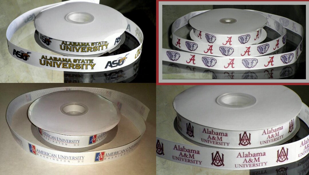 7/8" Collegiate Personalizable Grosgrain Ribbon Alabama State ...