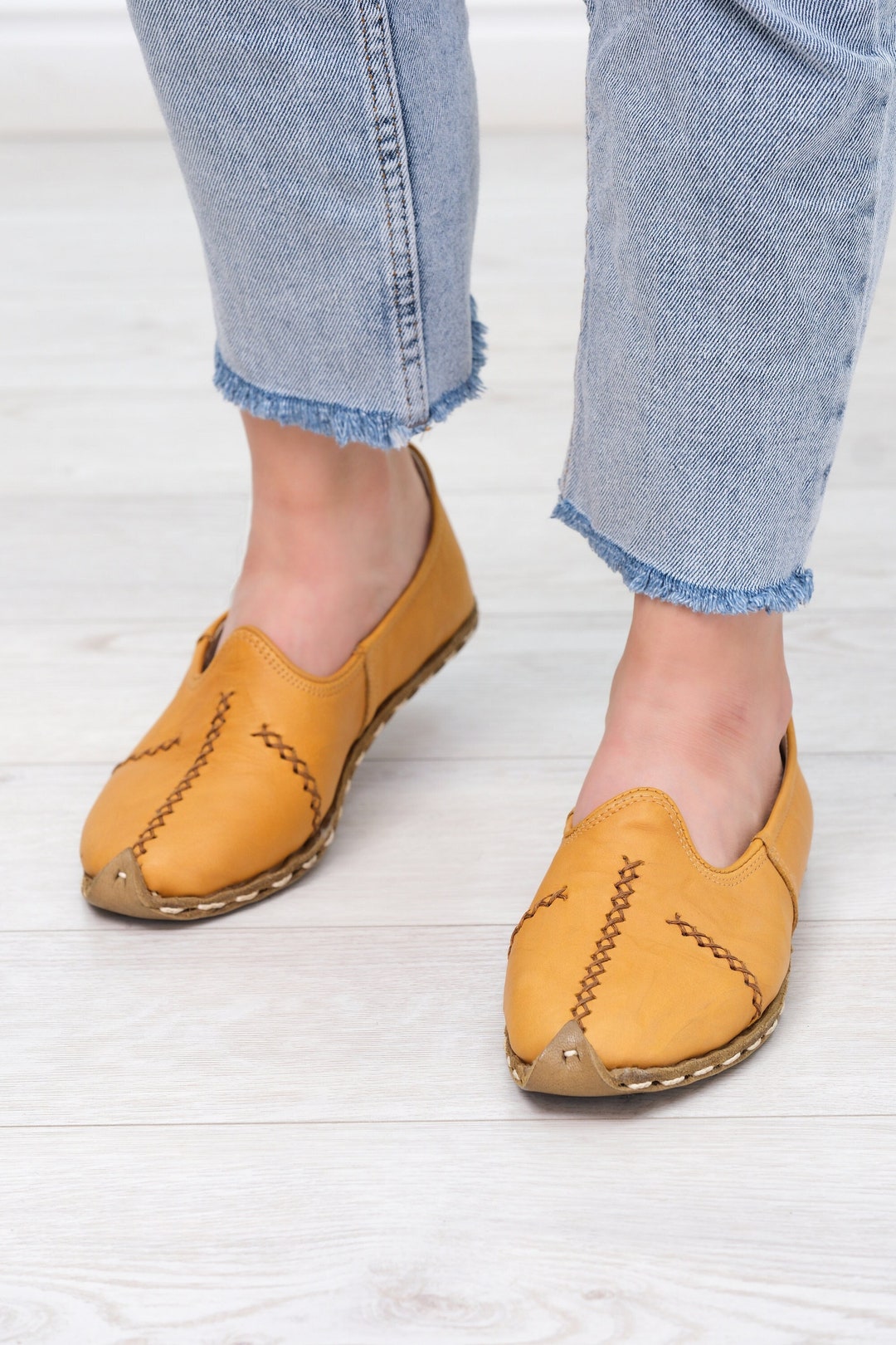 Handmade Leather Barefoot Loafers for Women - Unique Grounding Slip-ons ...