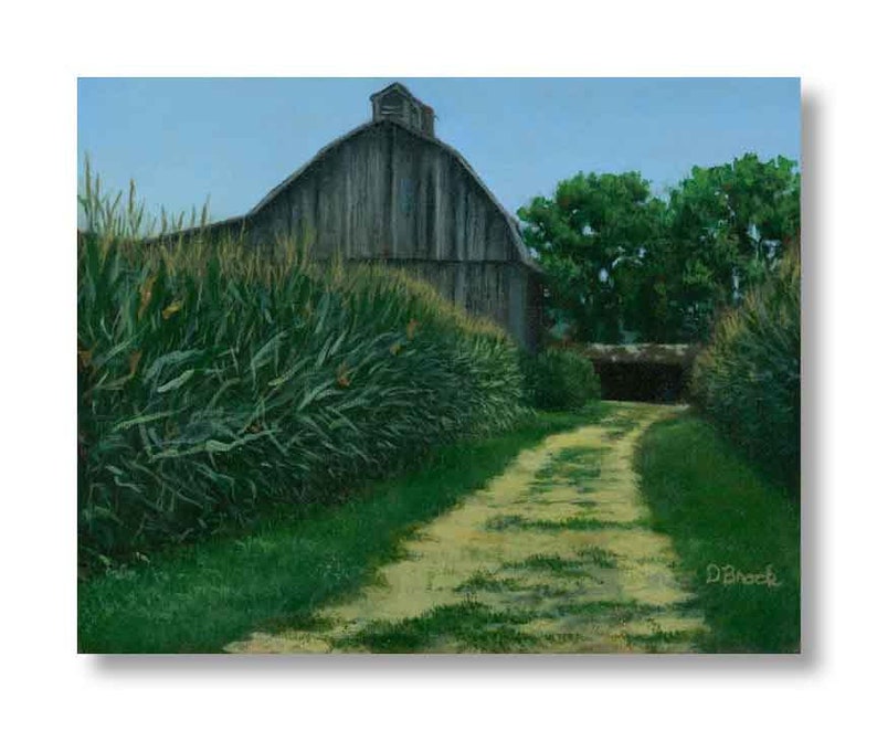 Maryland Cornfield and Barn Acrylic Painting Print - Etsy