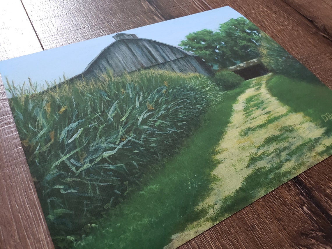 Maryland Cornfield and Barn Acrylic Painting Print - Etsy