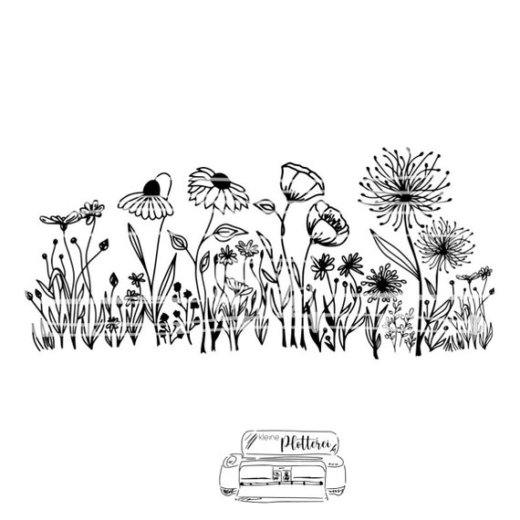 Plotterdatei Blumenwiese - Etsy