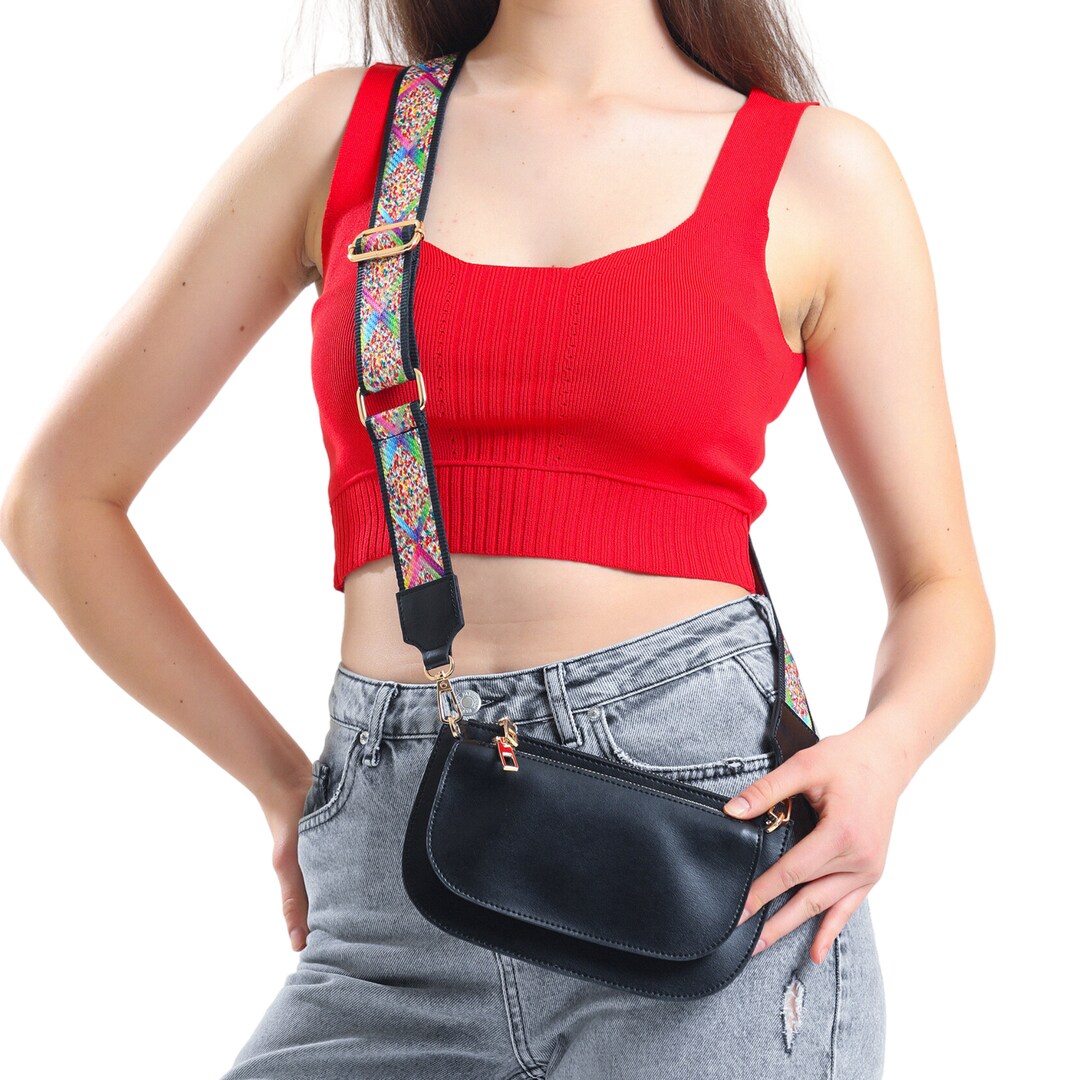 Black Vegan Apple Leather Crossbody Bag,sustainable and Eco-friendly ...