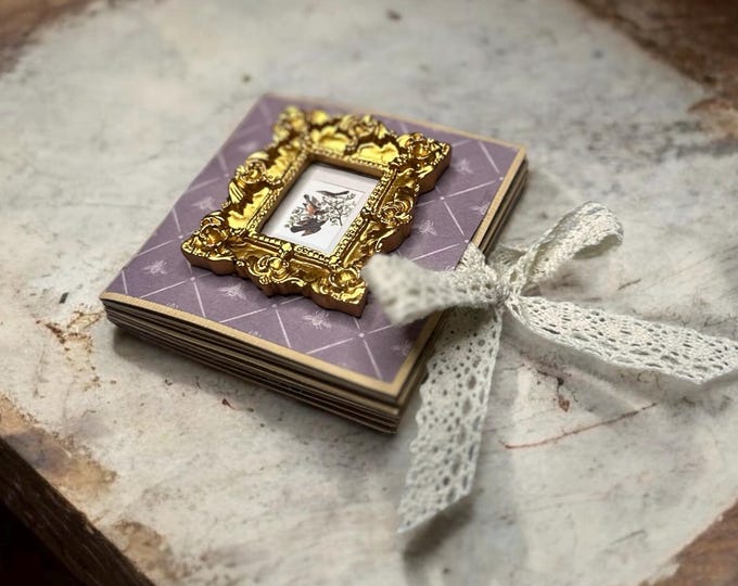 Mini Journal • Interactive Vintage Theme 3x3” Journal With Pockets and ...