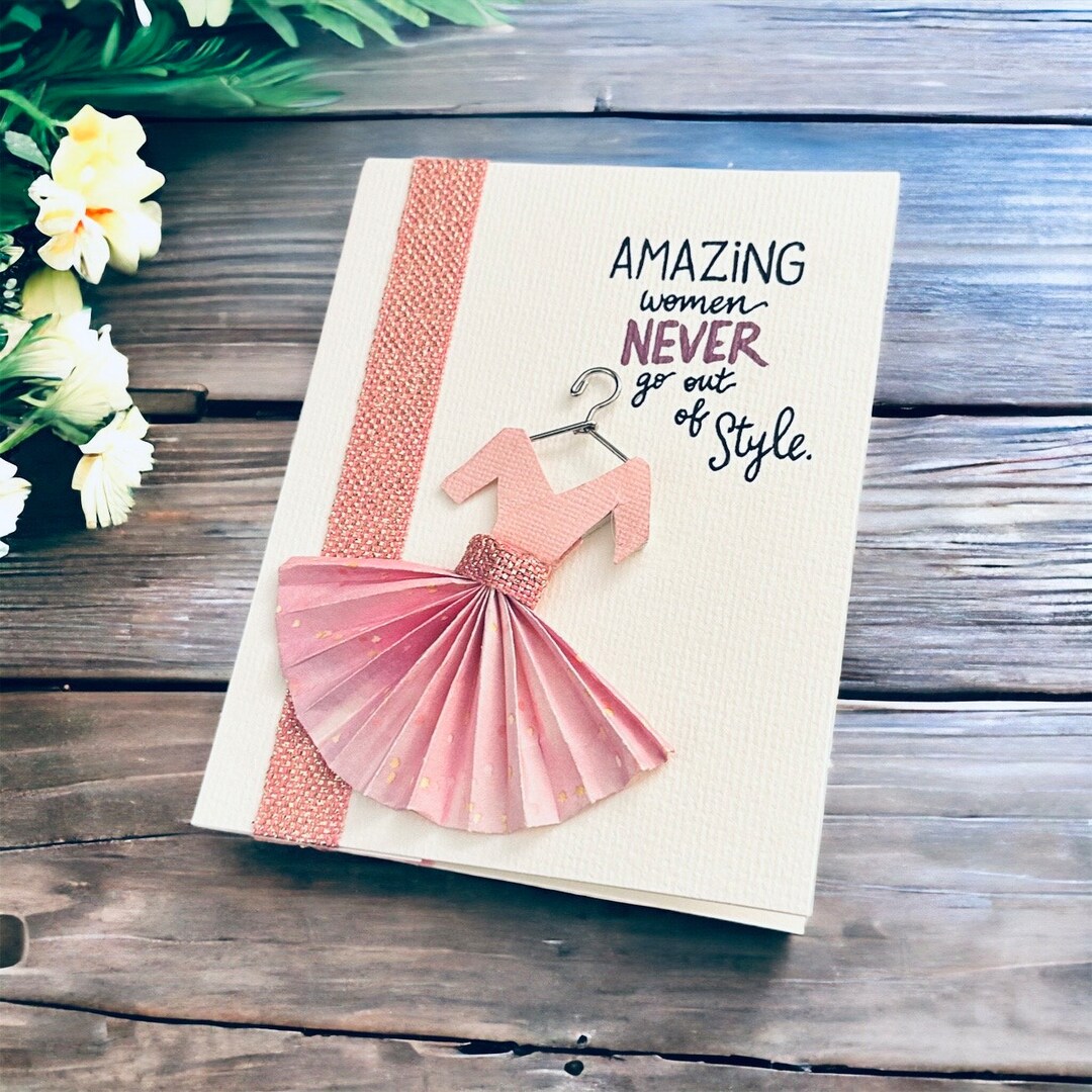 Handmade Origami Dress Greeting Card Barbie Inspired Design - Etsy