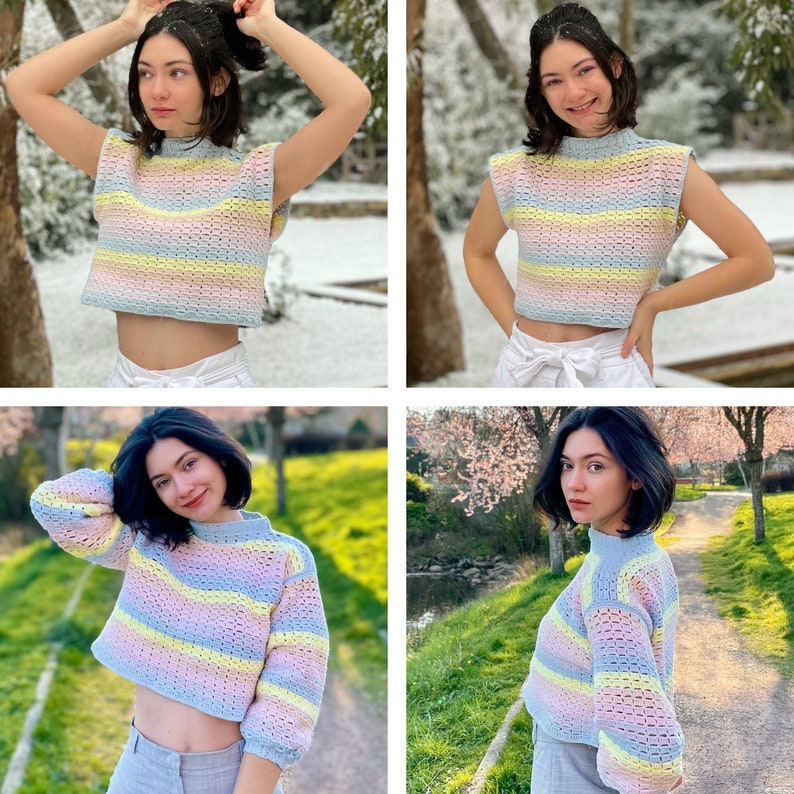 Iris Top Vest and Sweater Crochet Pattern Classic Pattern - Etsy