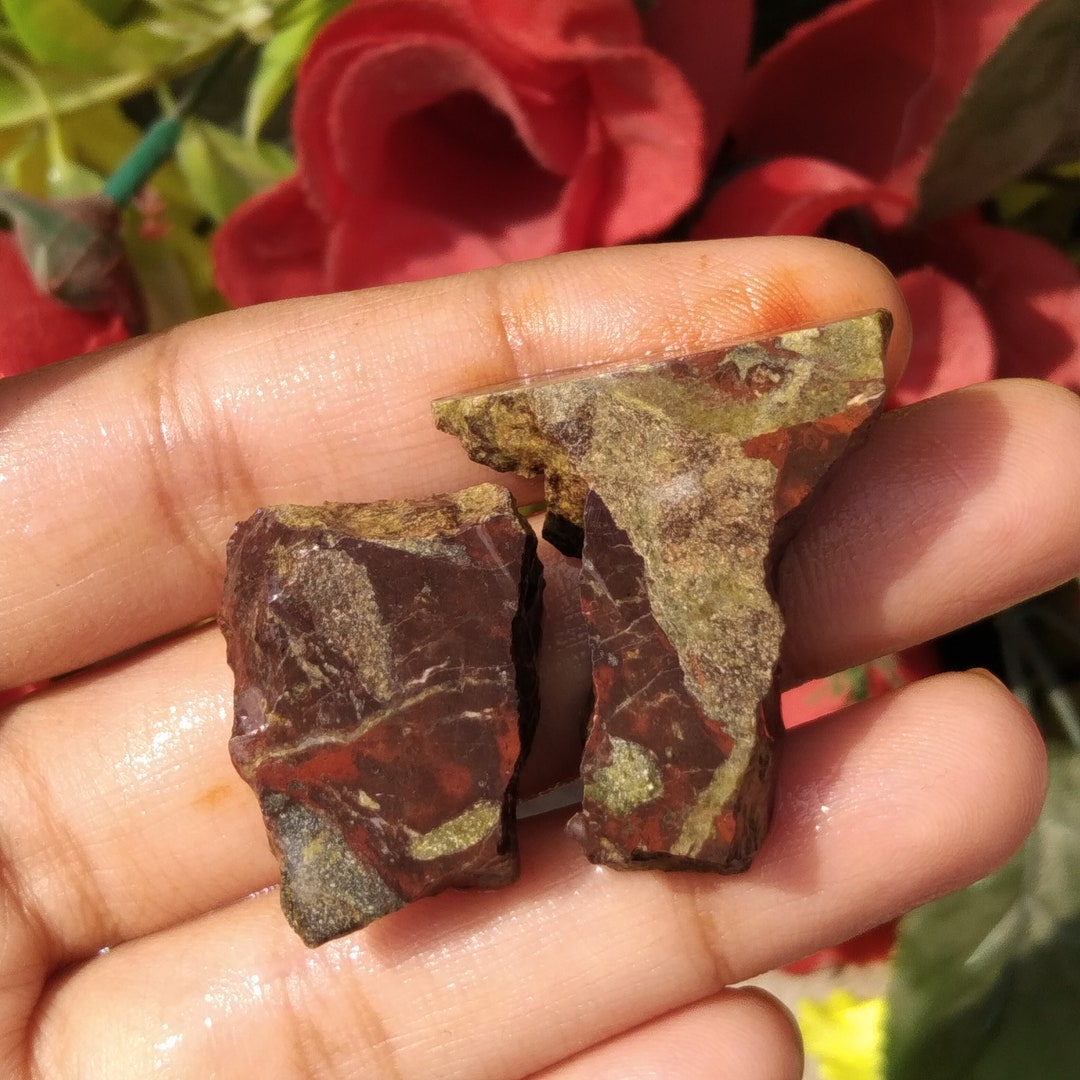 Jasper Slice, Natural Dragon Blood Jasper 85 Ct 2 Pec Gemstone Slab ...