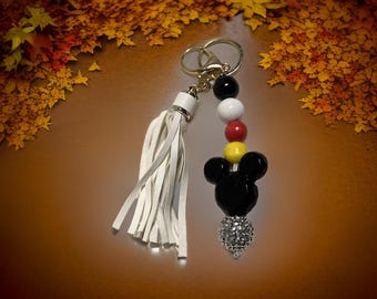 Mickey Mouse Key Chain With Beads. - Etsy