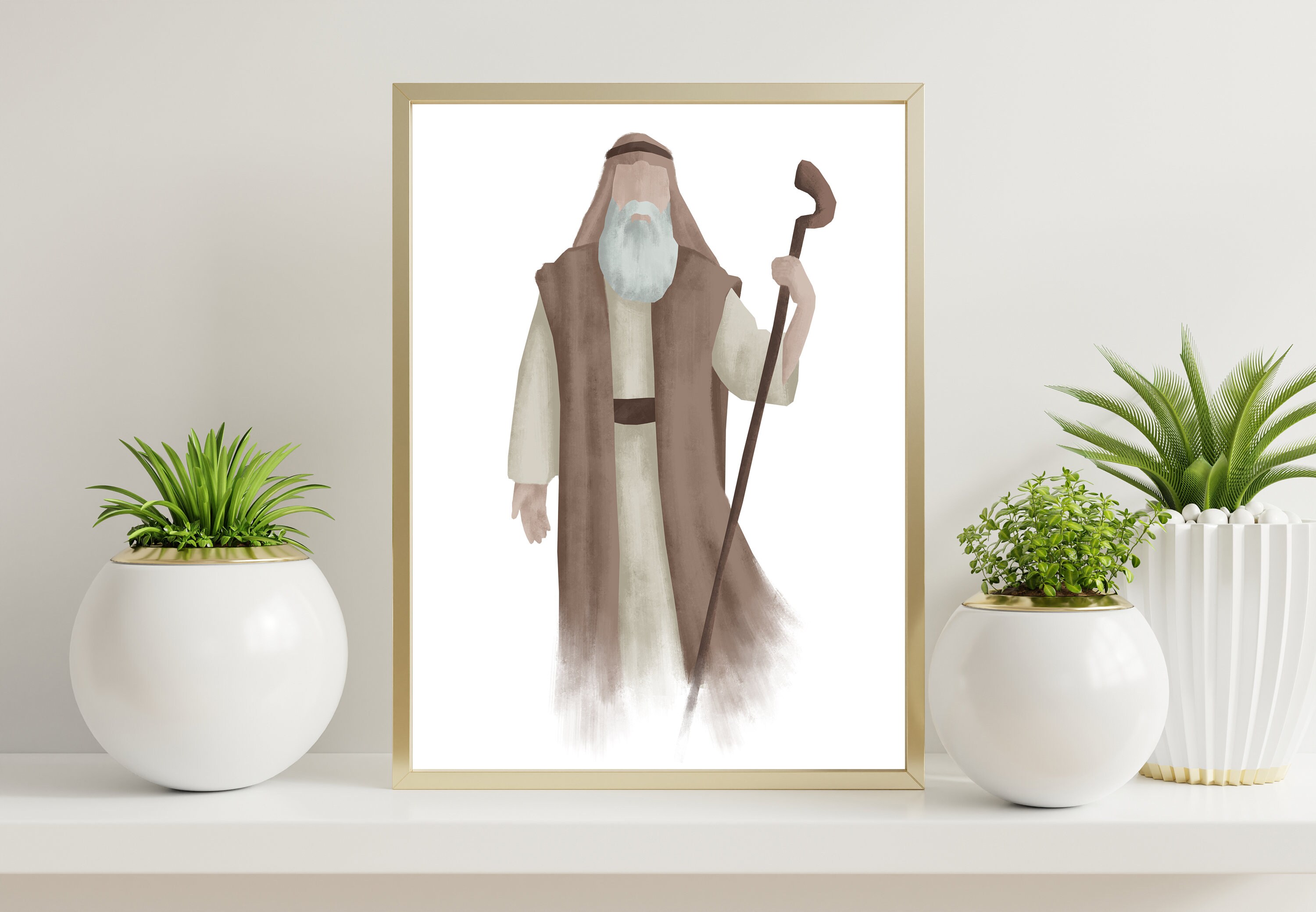 Moses the First Prophet Judaism Watercolor Art, Moses Picture, Digital ...