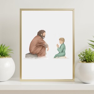 Jesus Listening - Watercolor Christ Wall Decor - Religious Art ...