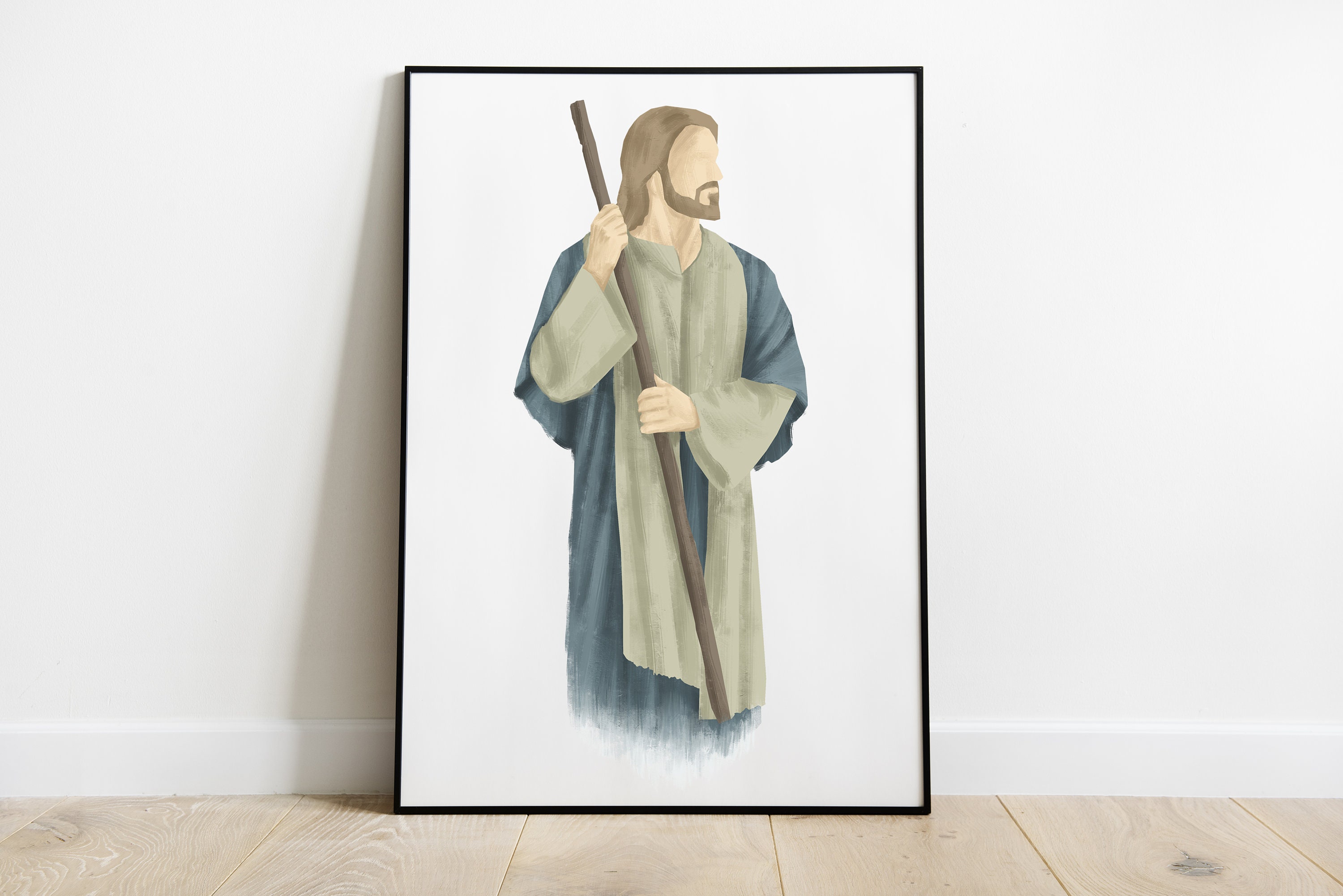 Jesus Portrait Kunstdruck - Aquarell Christus Wand dekor - Religiöse ...