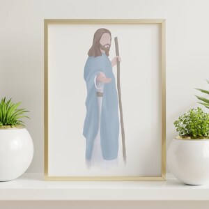 Jesus Portrait Art Print - Watercolor Christ Wall Decor - Religious Art ...