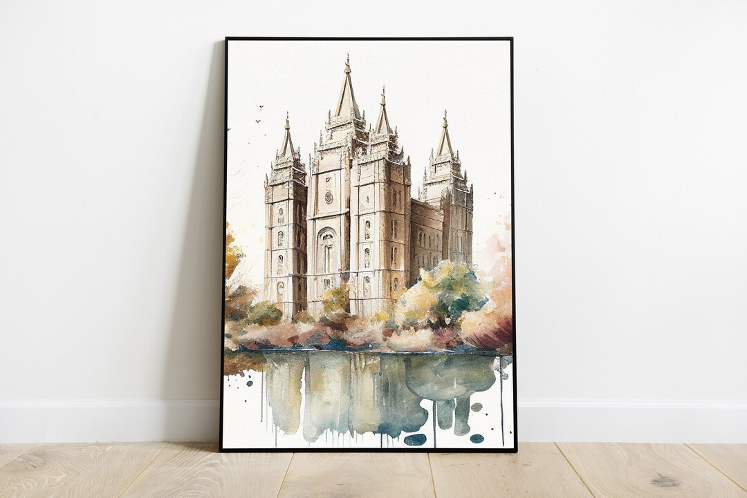 Salt Lake Temple Watercolor Print | Christian Watercolor Print ...