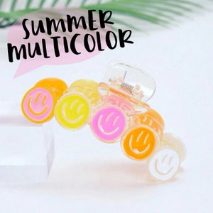Smiley Face Hair Clip, Retro Hair Barette, Happy Face Hair Claw, Summer ...